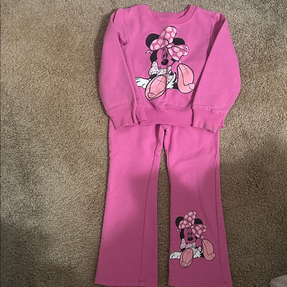Disney | Matching Sets | Disney Minnie Mouse Pink Sweat Suit Set | Poshmark